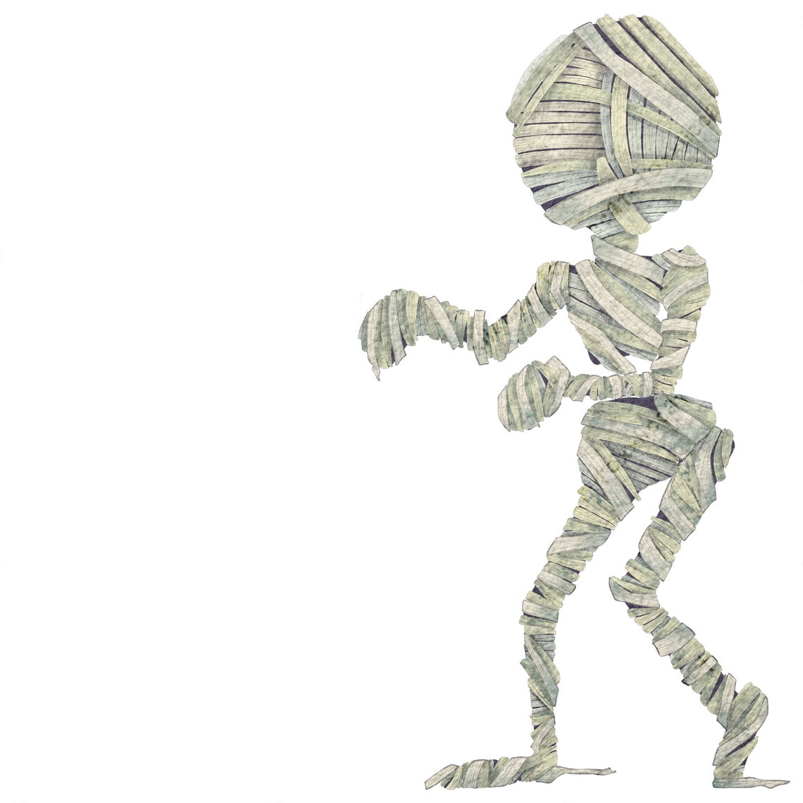 Halloween Watercolor Clipart. Mummy Clipart Jack O Lantern - Etsy