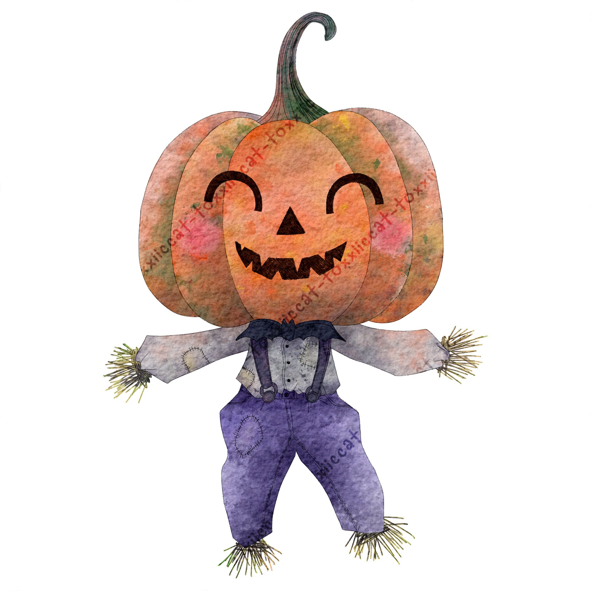 Halloween Watercolor Clipart. Mummy Clipart Jack O Lantern - Etsy