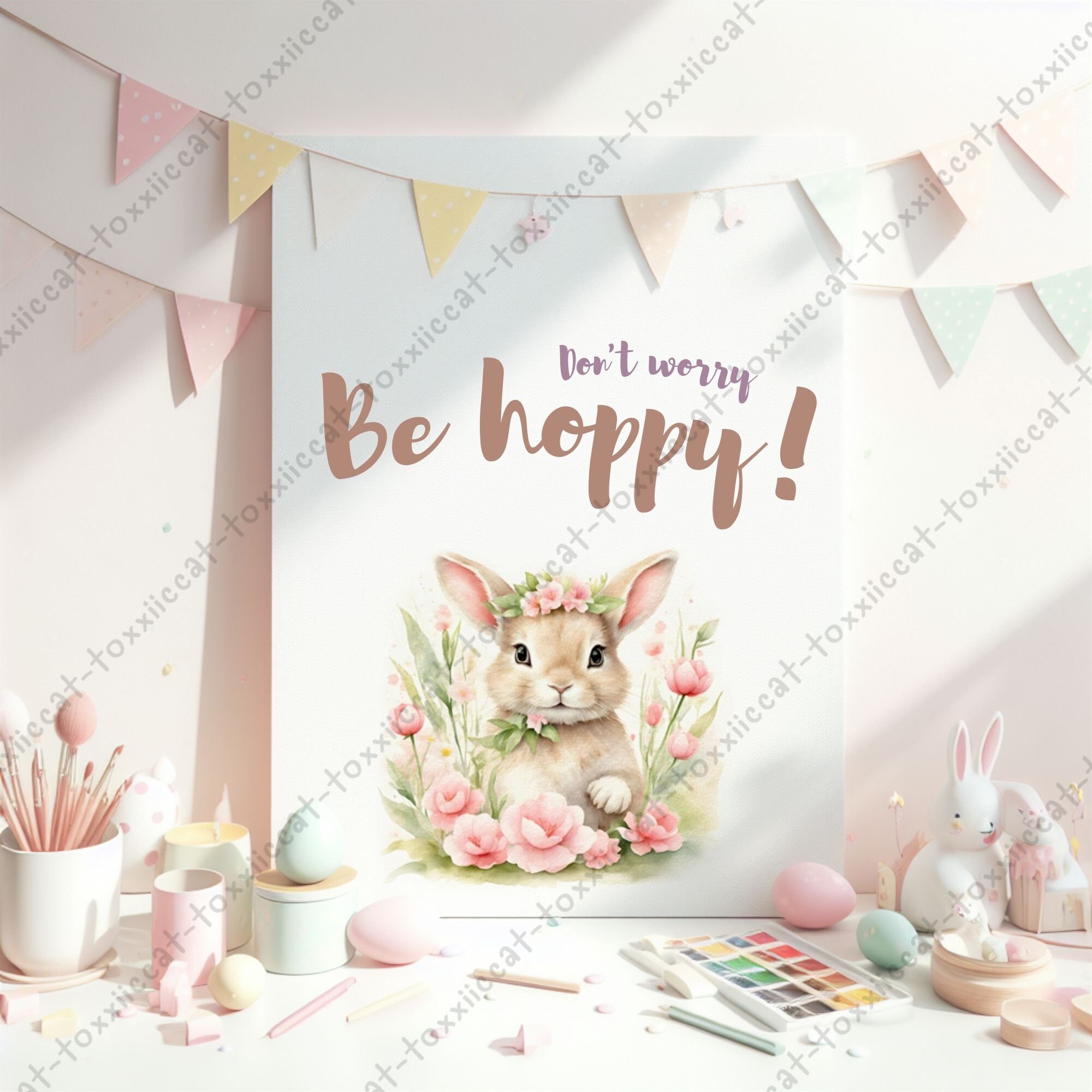 Bunny Clipart, Vintage Spring Clipart, Bunny Floral Clipart, Easter ...