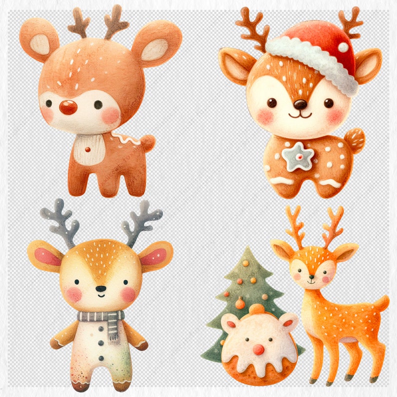 Woodland Animals Clipart, Christmas Watercolor Animals, Watercolor PNG ...