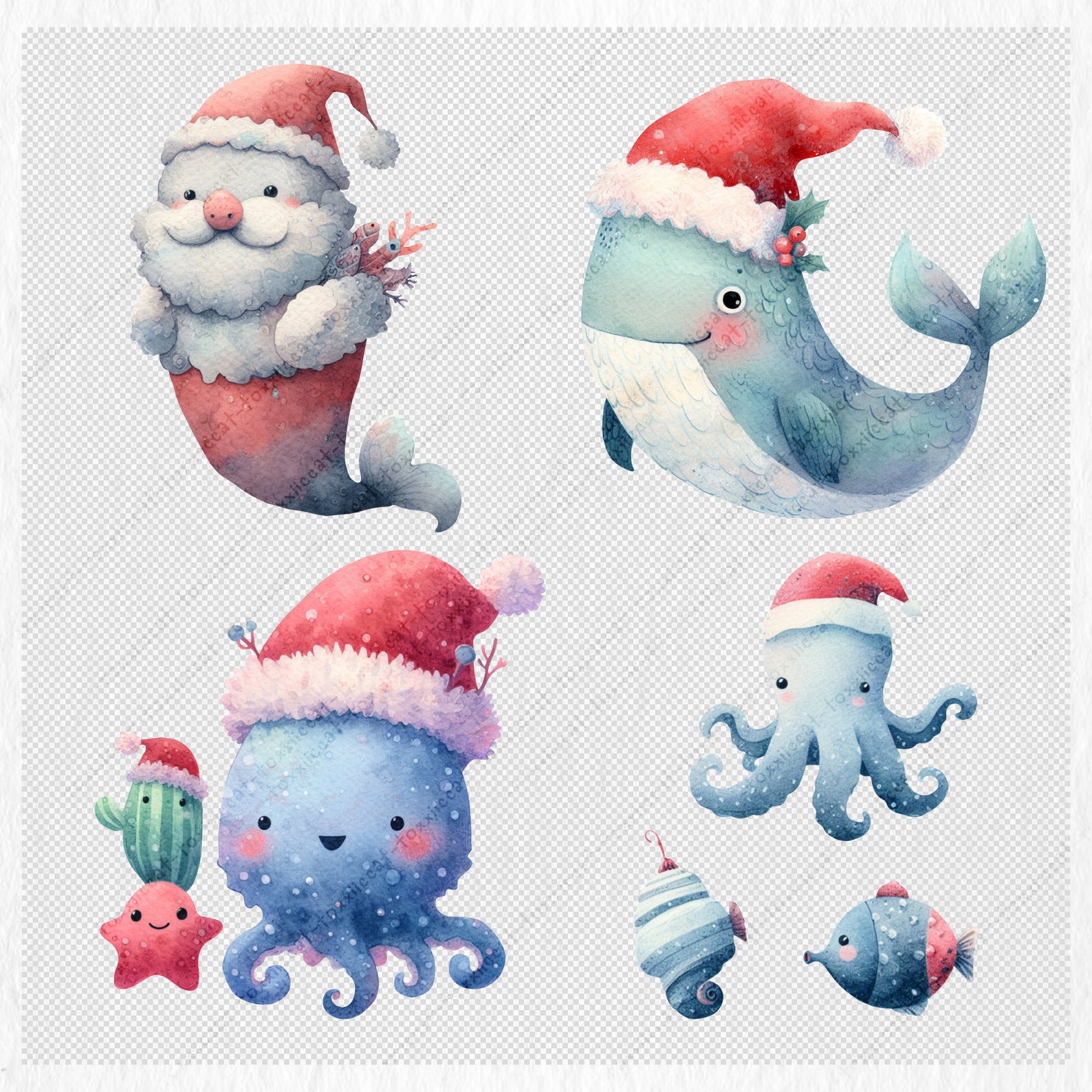 Underwater Animals, Christmas Animal Underwater Sea Animals Set ...