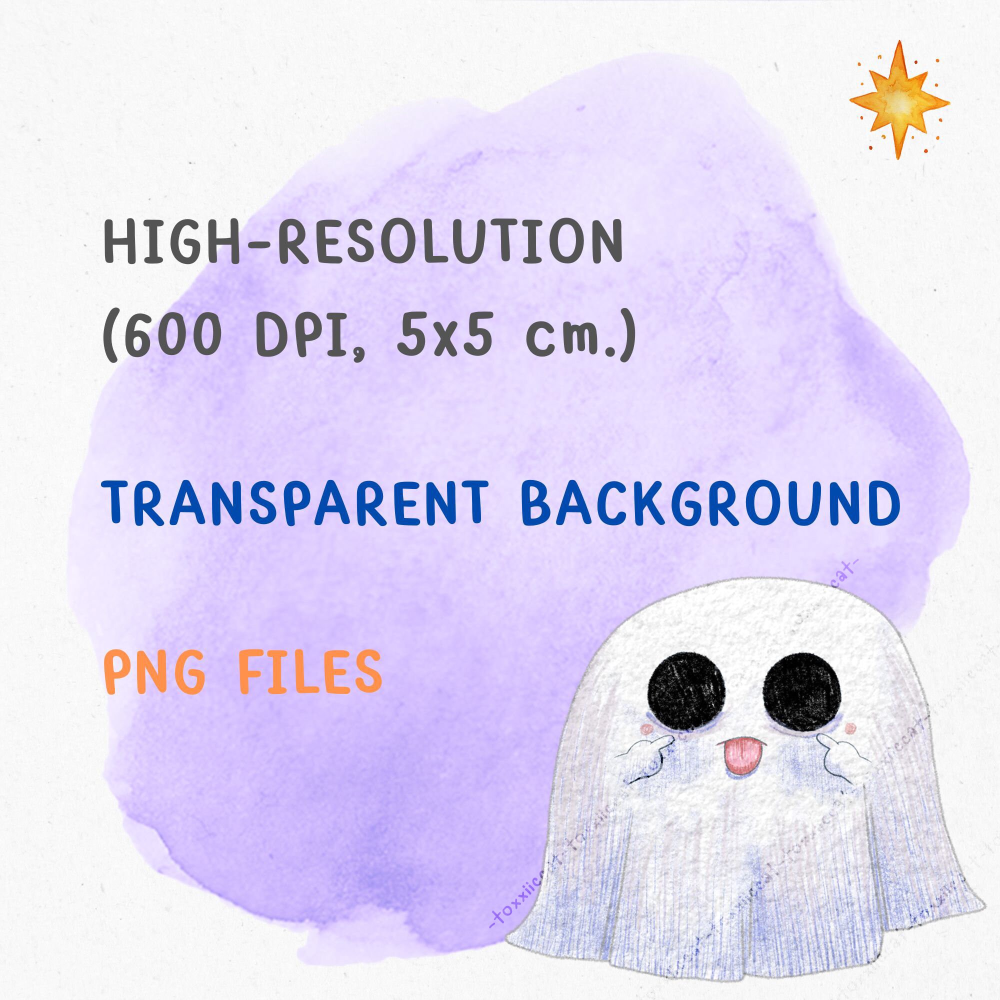 Cute Ghosts Clipart Halloween Ghost Png 600 Dpi Hand Drawn - Etsy