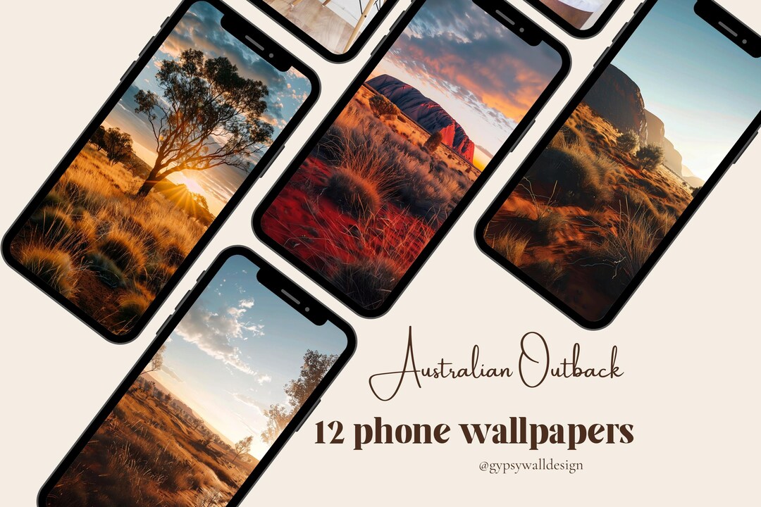 Australian Outback Phone Wallpapers – Desert Sunset Bundle (digital ...