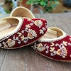 Ghungroo Redilicious - Red Wedding Shoes Ballet Flats Red Mojari Red ...