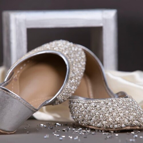 Silver Glitter Wedding Flats Wedding Shoes Ballet Flats - Etsy