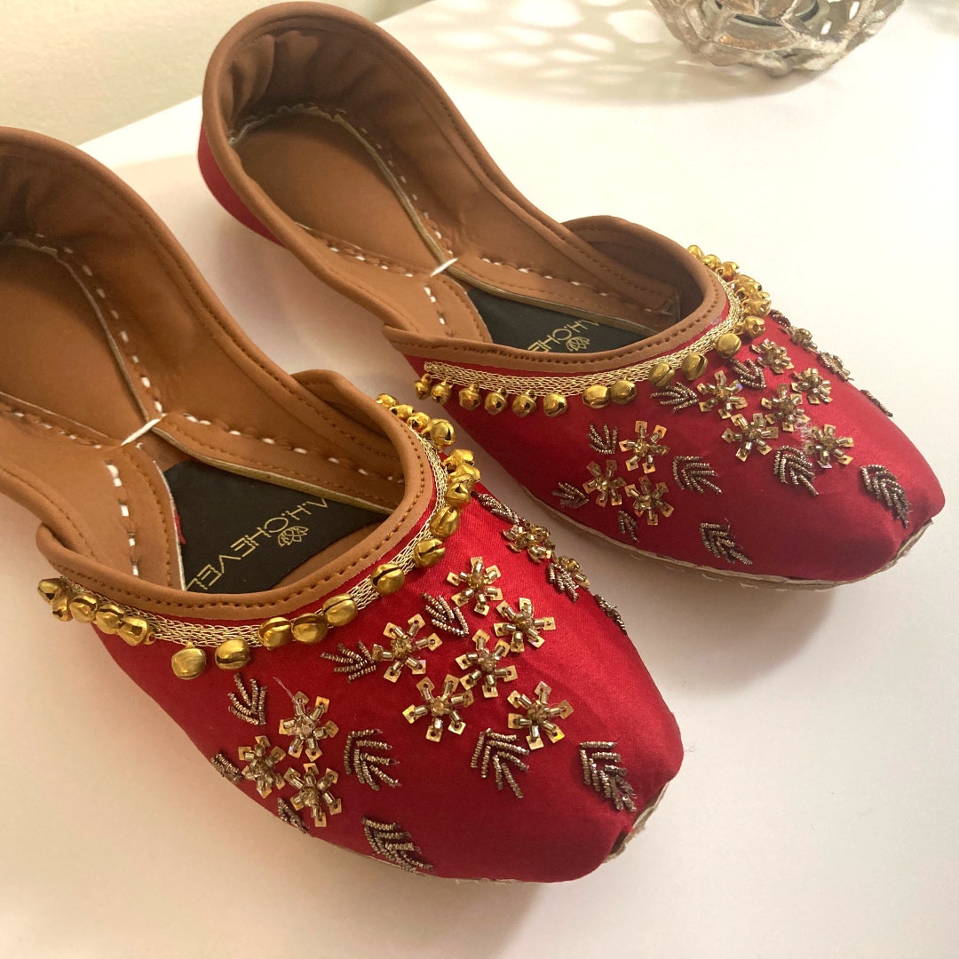 Ghungroo Redilicious Red Wedding Shoes Ballet Flats Red - Etsy