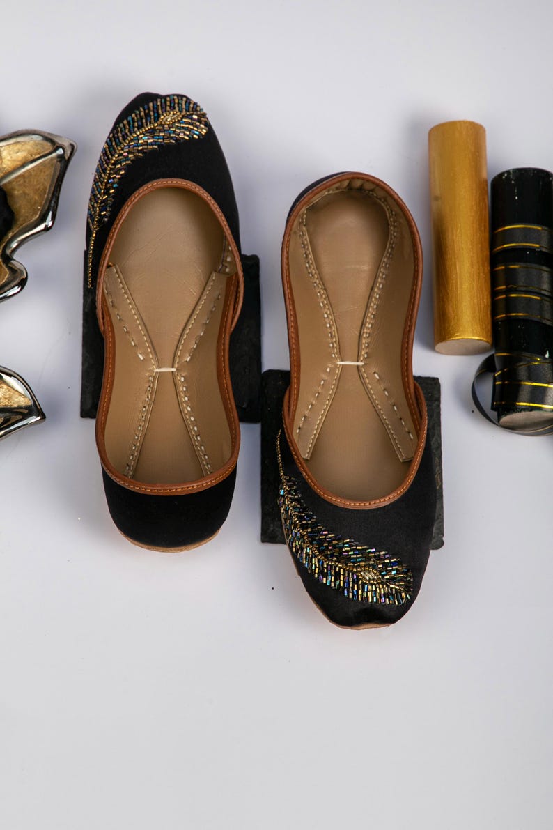 Feathered Radiance Ballet Flats: Black Wedding Shoes, Comfortable ...