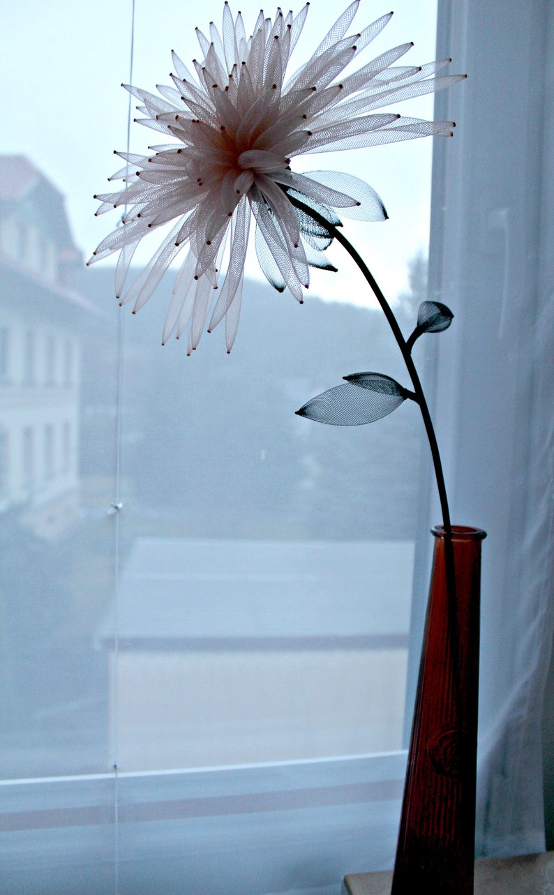 Delicate Translucent Flower Made of Nylon Mesh and Rubber - Etsy