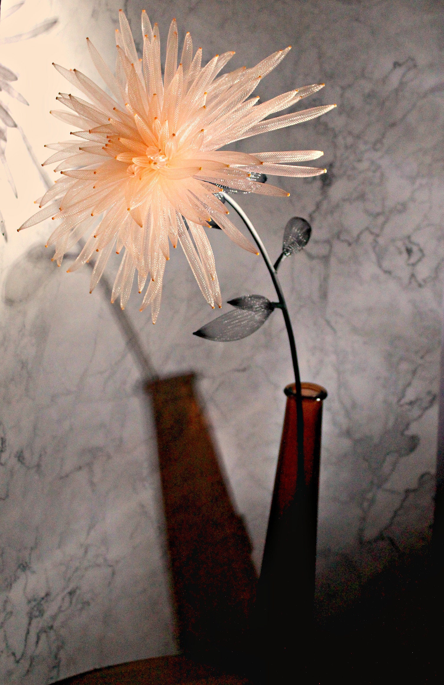 Delicate translucent flower made of nylon mesh and rubber | Etsy