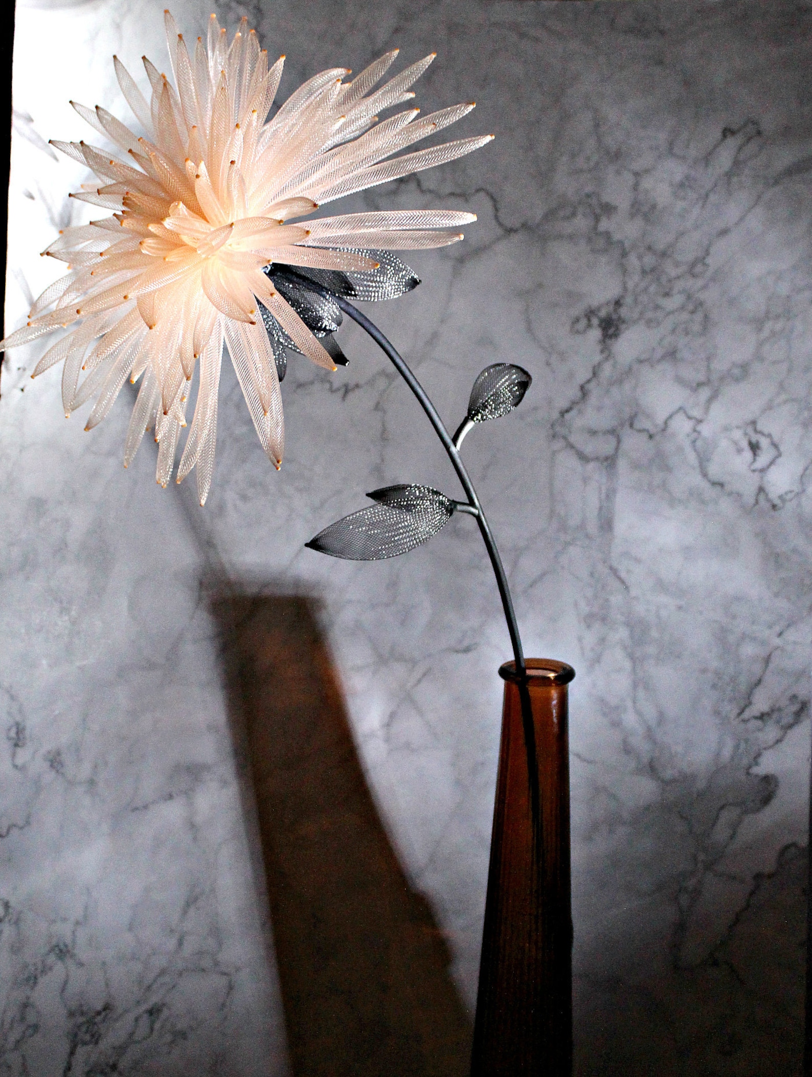 Delicate translucent flower made of nylon mesh and rubber | Etsy