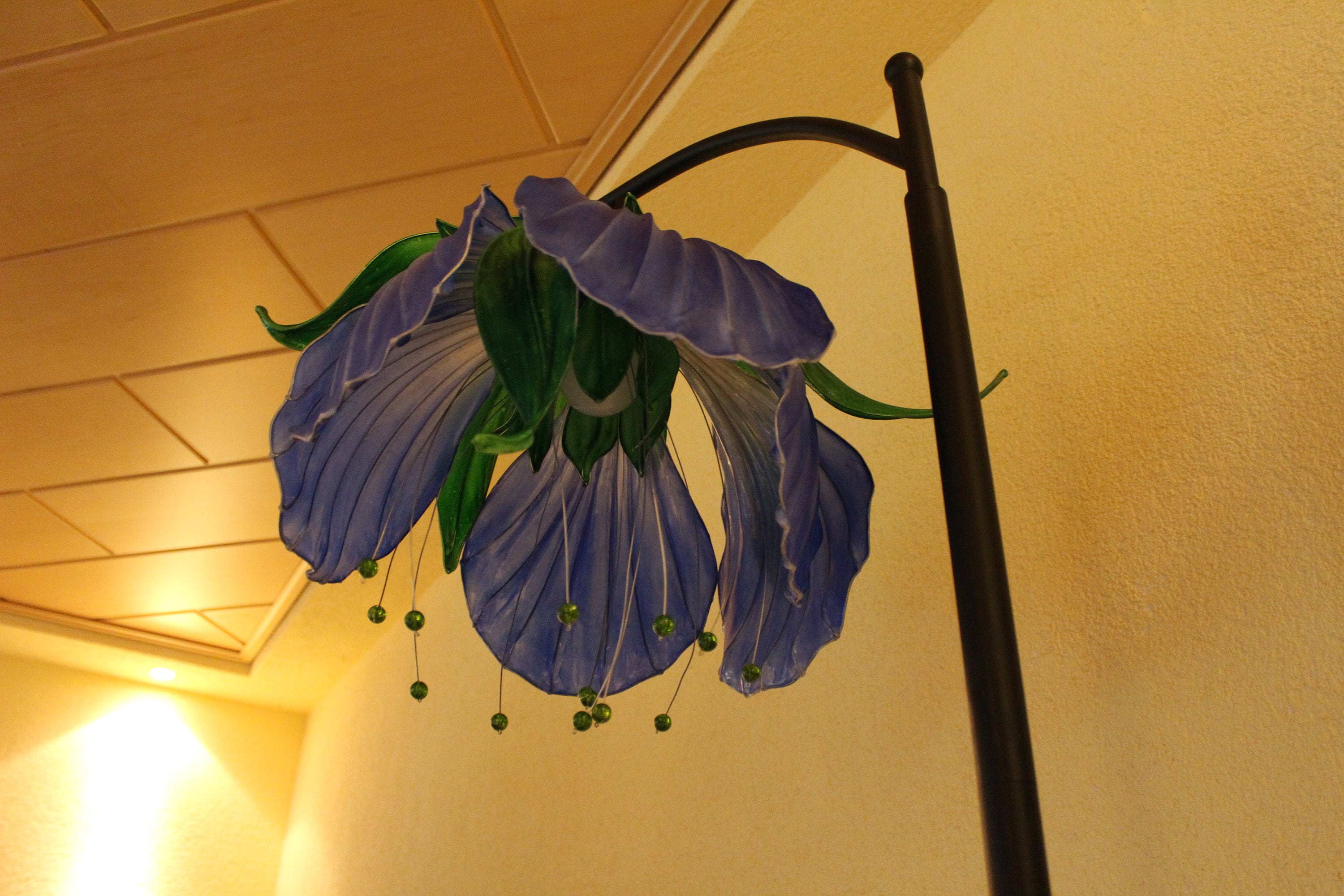 Floor Blue Flower Lamp With Green Leaves Special Lamp for - Etsy UK