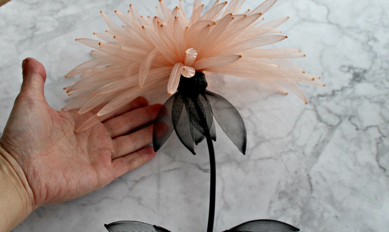 Delicate Translucent Flower Made of Nylon Mesh and Rubber | Etsy