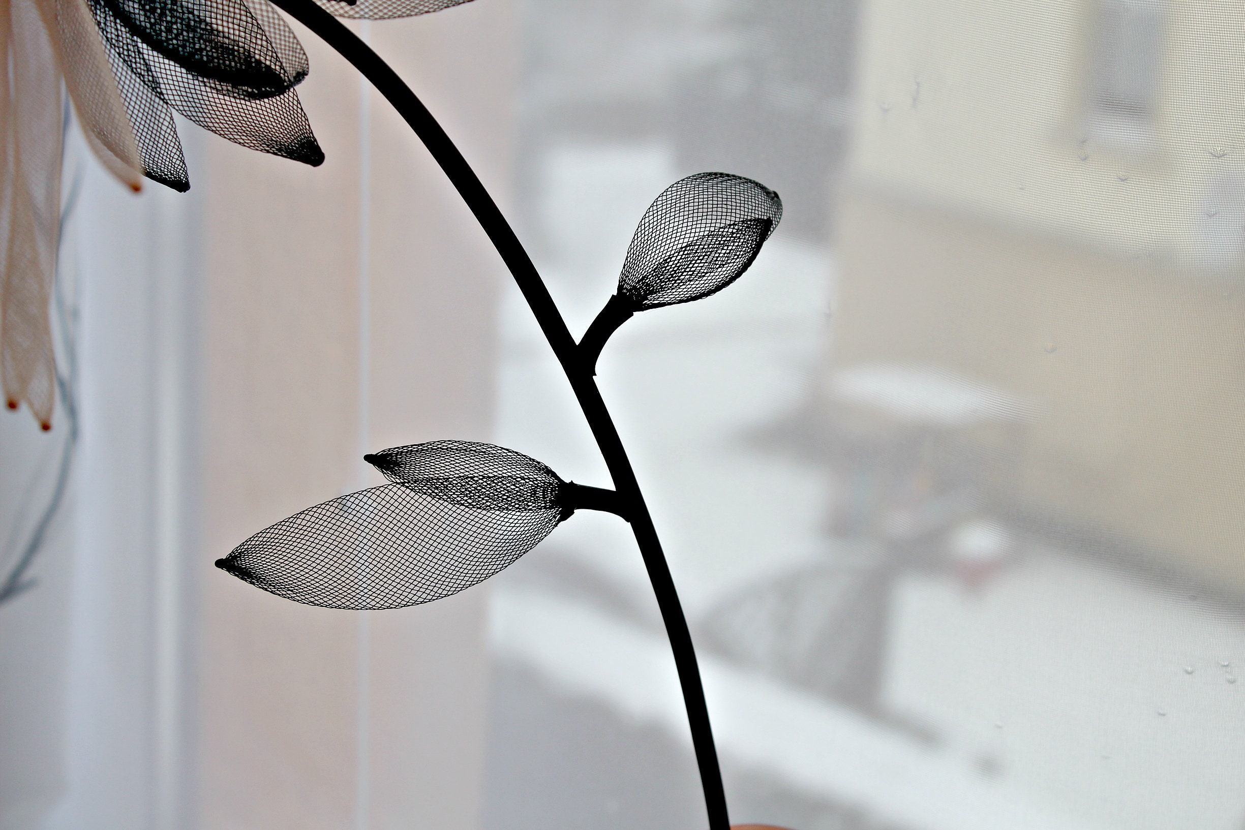 Delicate translucent flower made of nylon mesh and rubber | Etsy