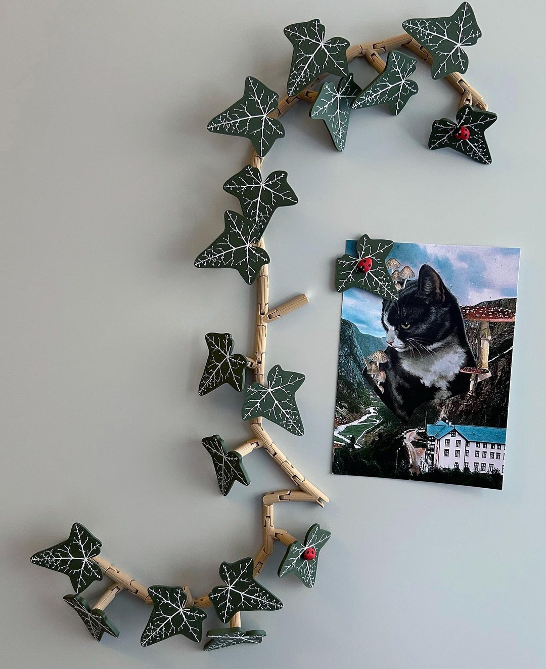 English Ivy Fridge Magnet: Cottagecore Kitchen Decor With Ladybug - Etsy