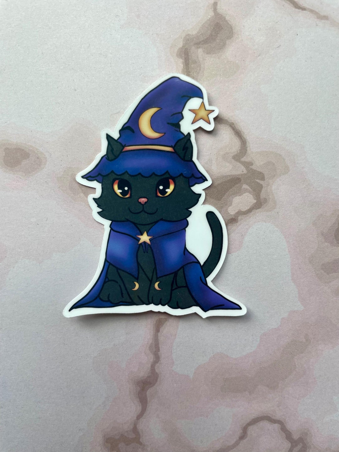 Wizard Cat Sticker Magical Kitty Sticker Waterproof UV Resistant ...