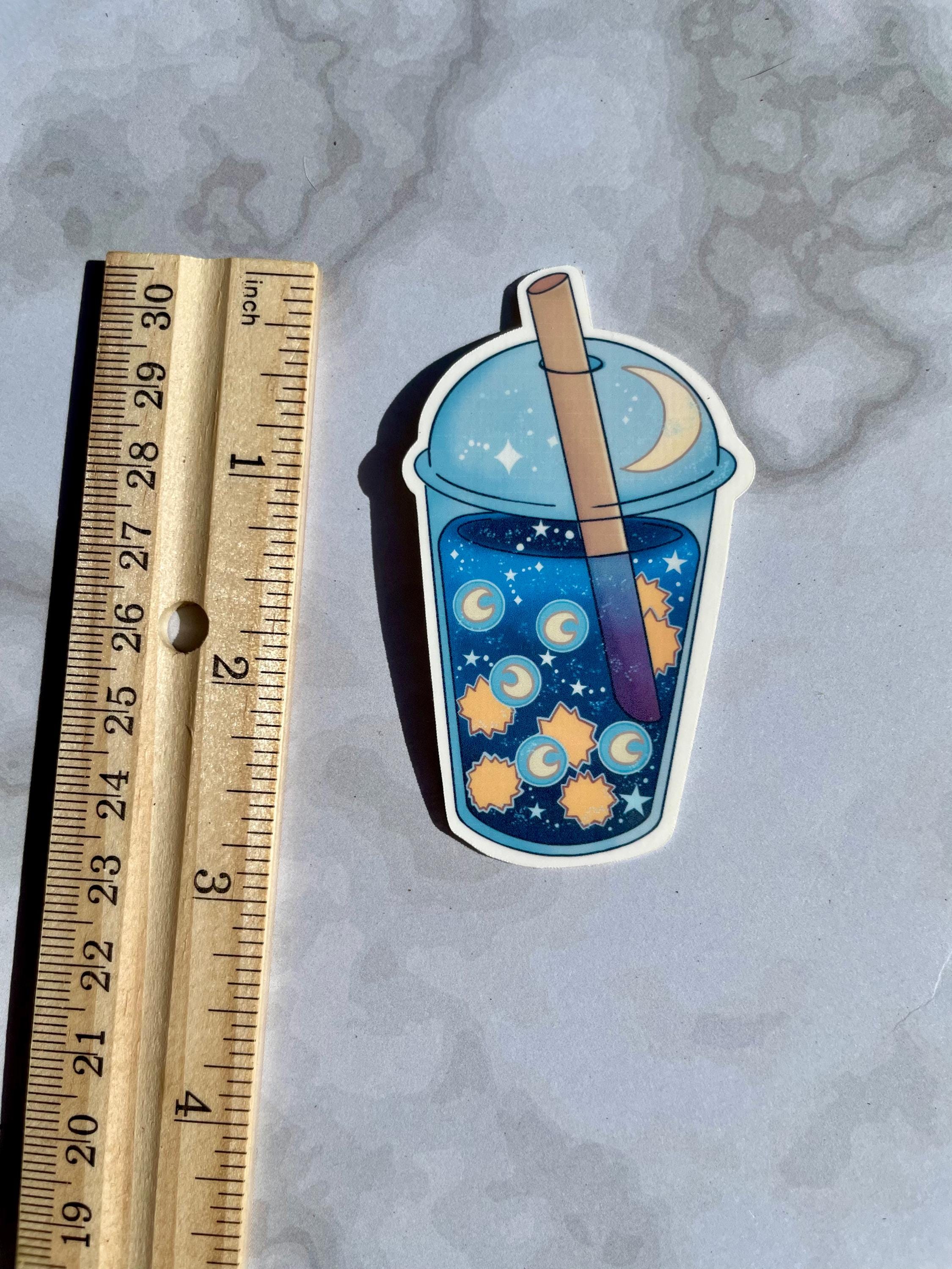 Starry Aesthetic Boba Moon and Stars Boba Cute Night Sky Sticker ...