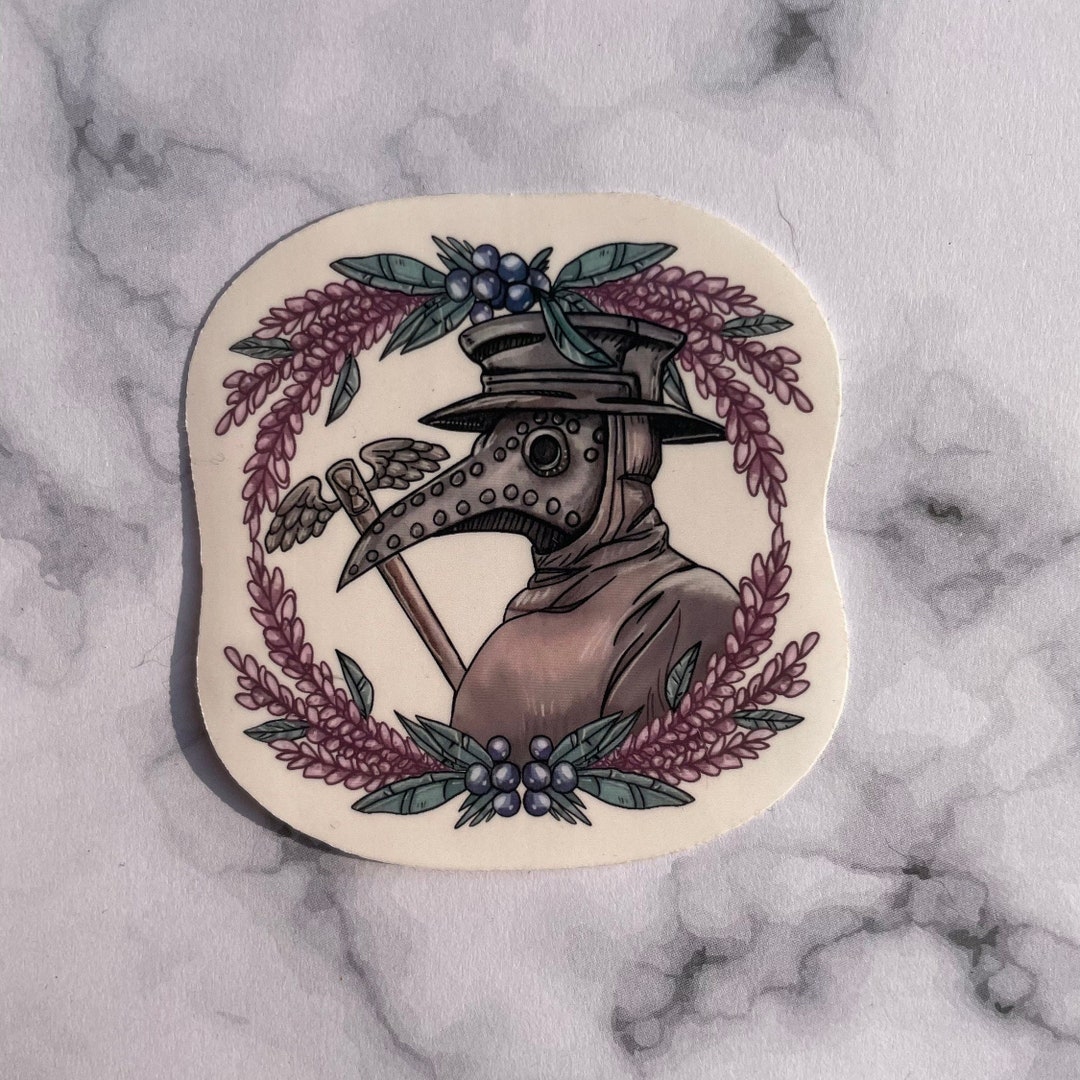 Vintage Plague Doctor Sticker Waterproof Vintage Sticker Black Plague ...