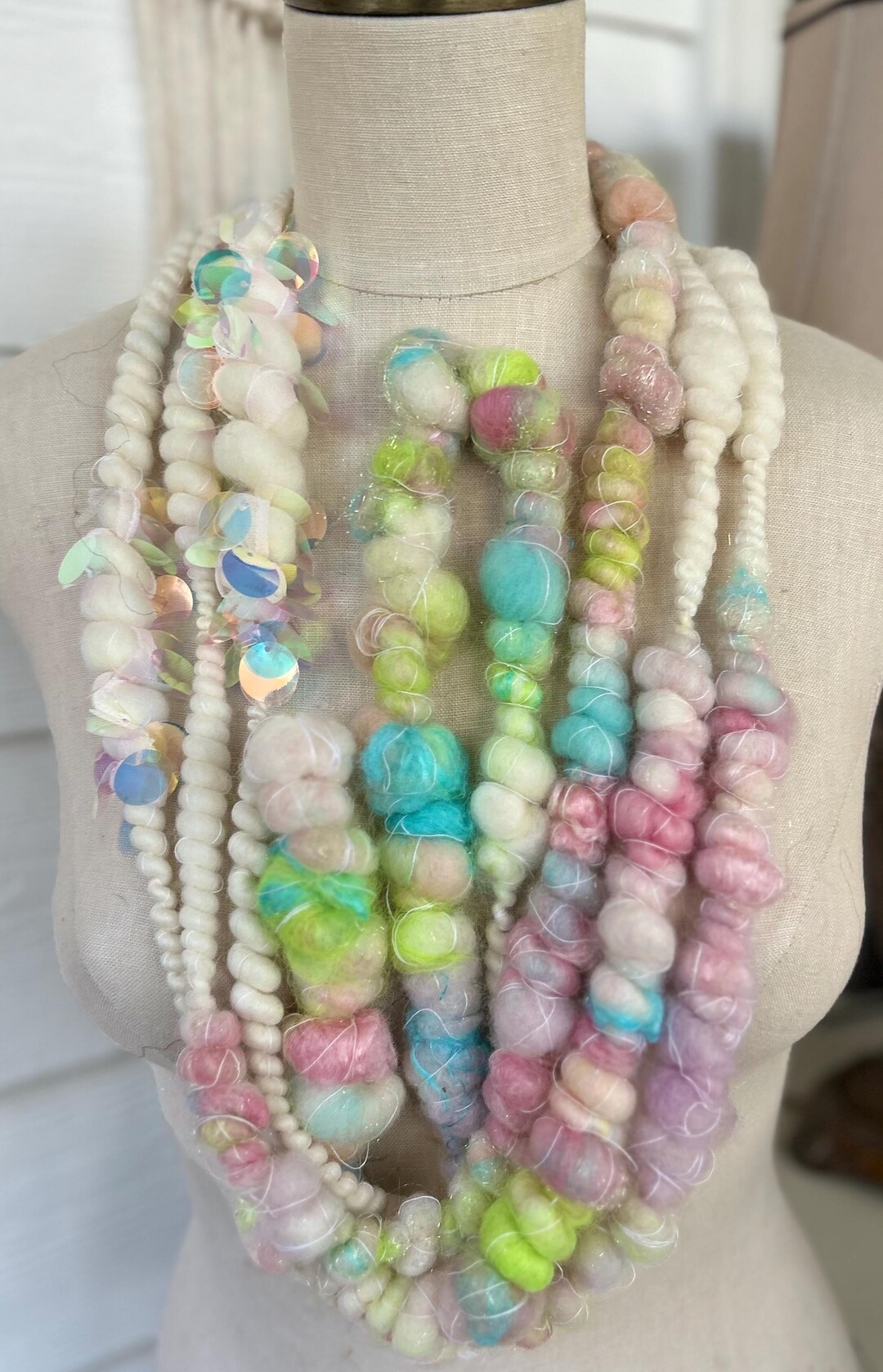 Sweetie , 3 Yards, - Bobble Yarn, Chunky Handspun Wool, Art Yarn ...