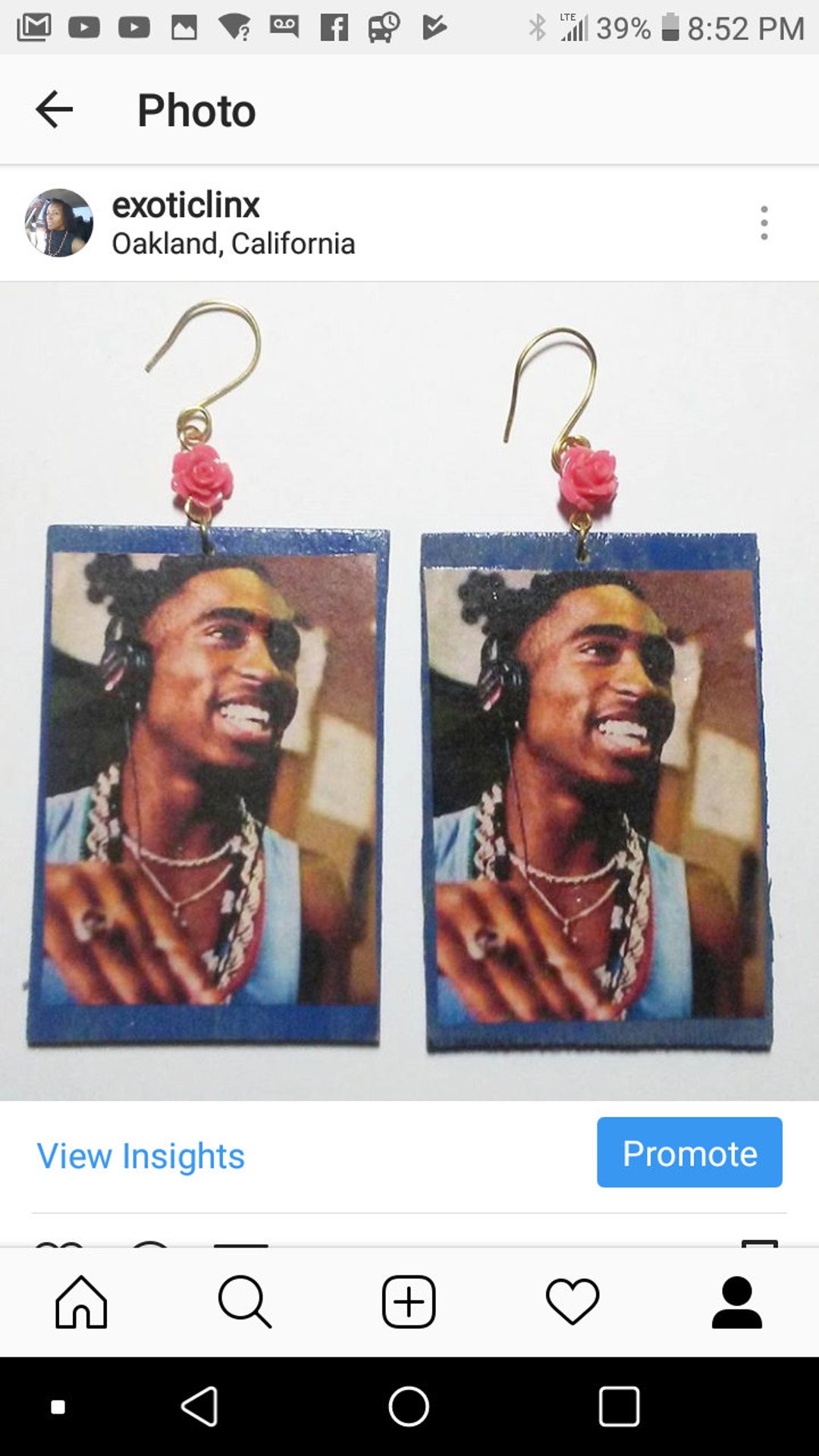 2pac Music Earrings - Etsy