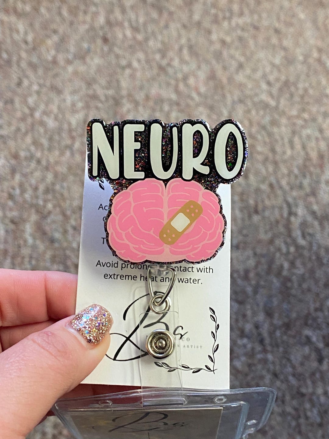 Neuro Badge Reel: Glitter Medical Retractable Badge - Etsy