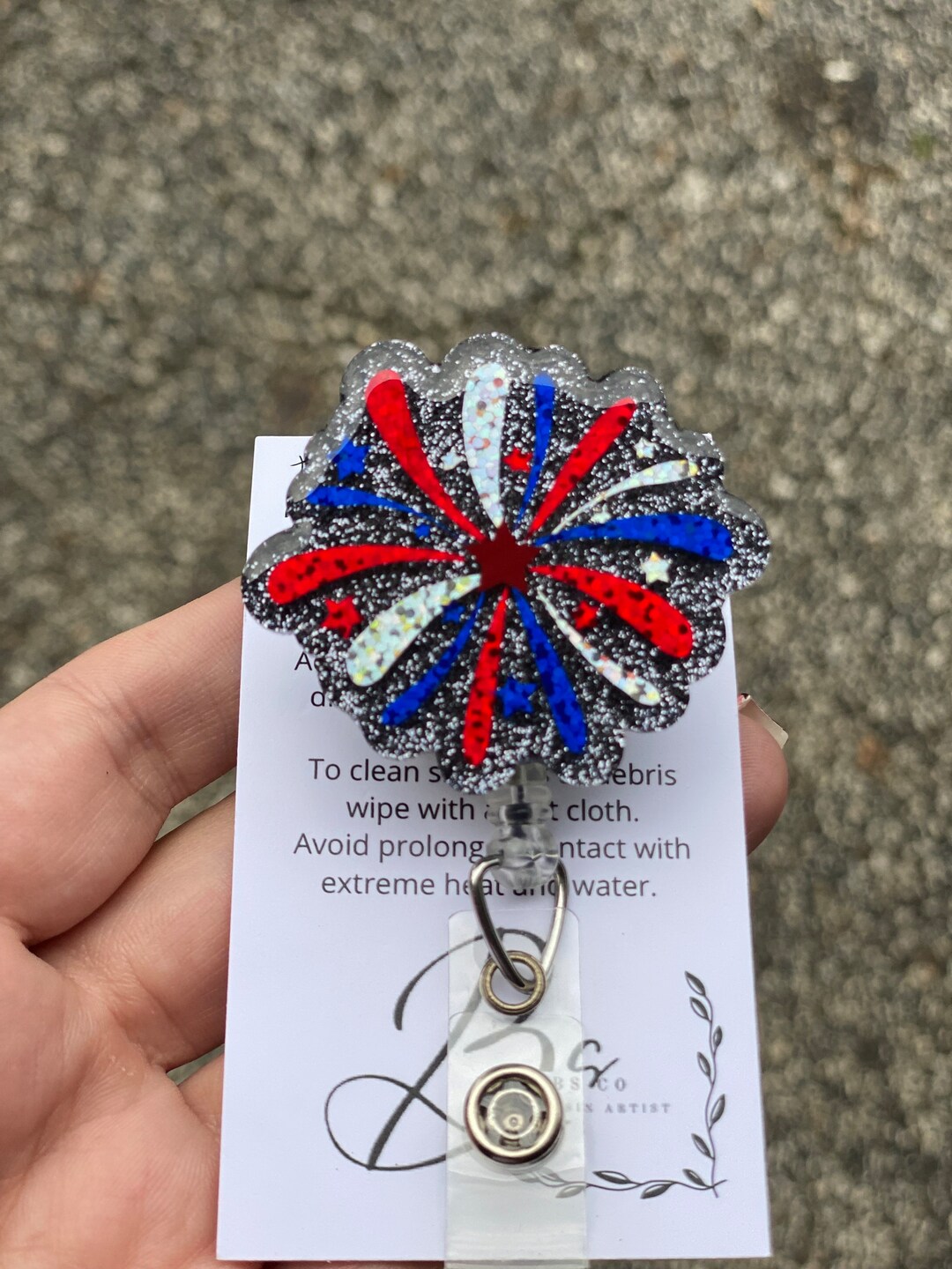 Fireworks Badge Reel - Etsy