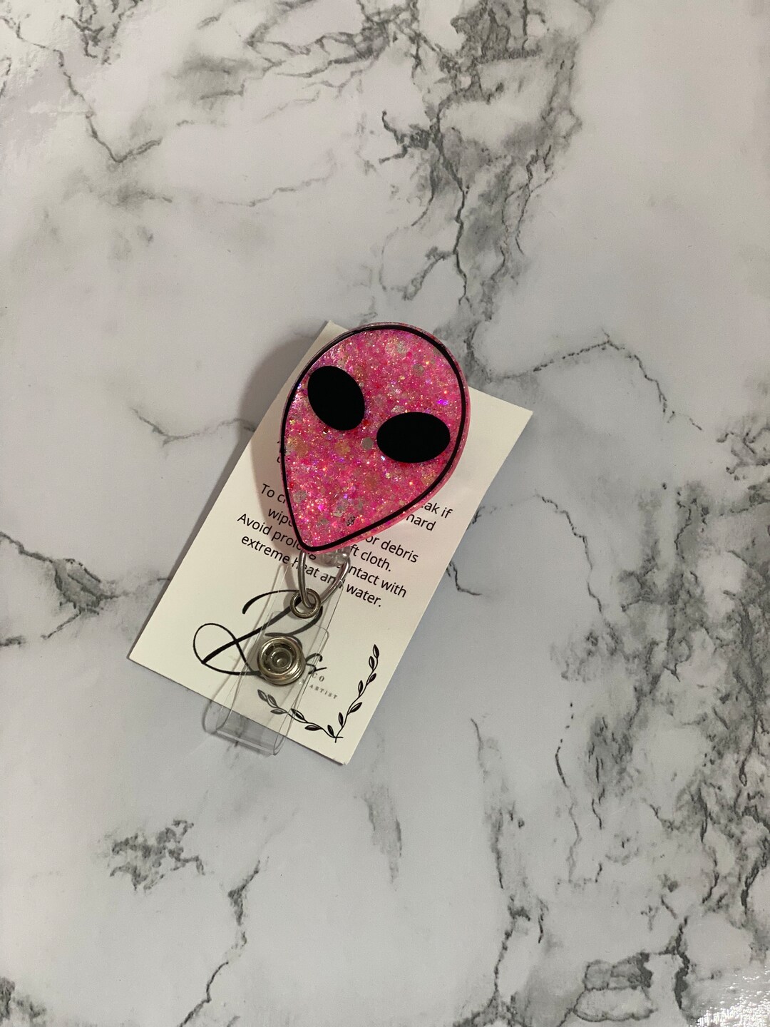 Pink Alien Badge Reel - Etsy