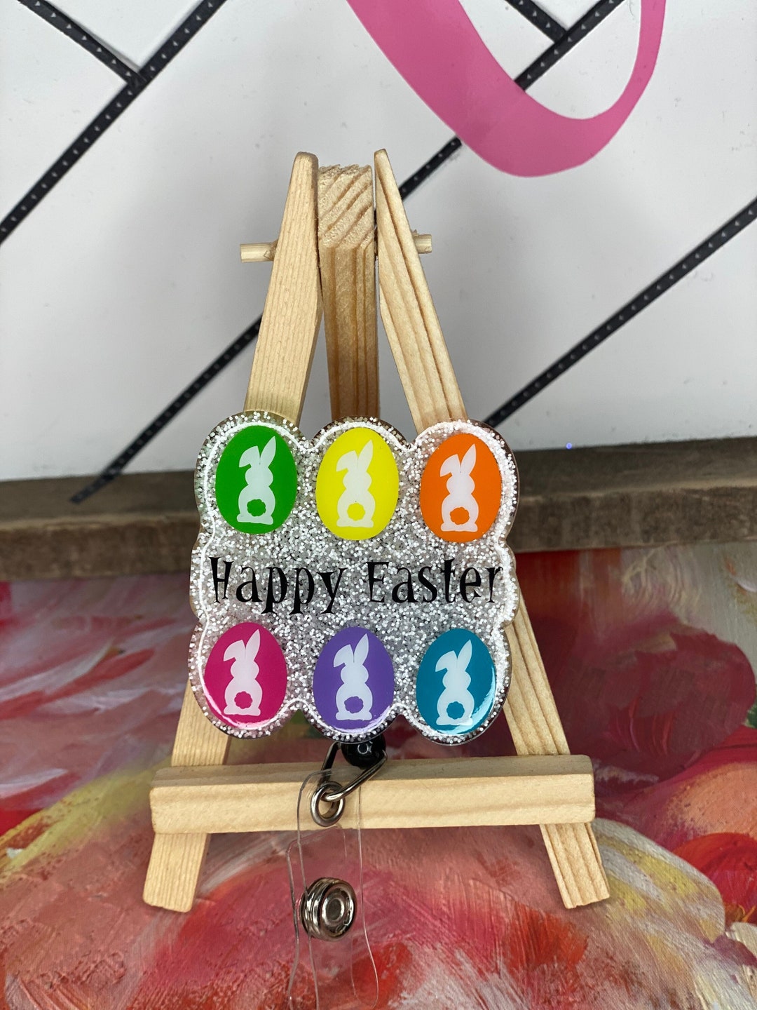 Happy Easter Badge Reel Easter Badge Reel Easter Egg Badge - Etsy