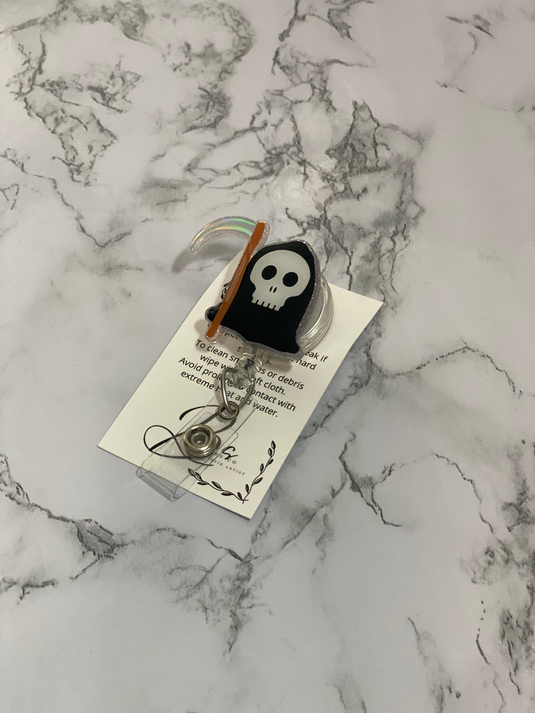 Grim Reaper Badge Reel - Etsy