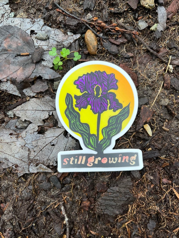 Art & Collectibles Digital Prints Prints Still Growing Linocut Sticker ...