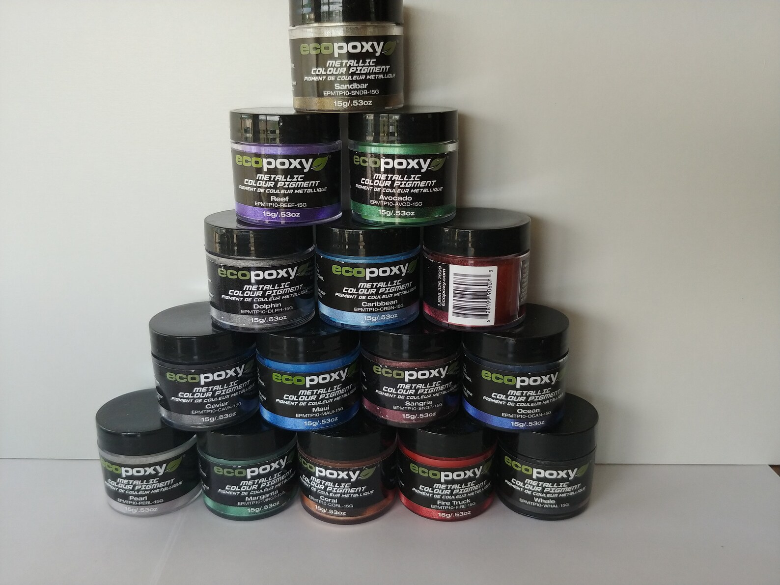 ORIGINAL 15 Color Ecopoxy Metallic Pigment Set Tint for Epoxy Resin for ...