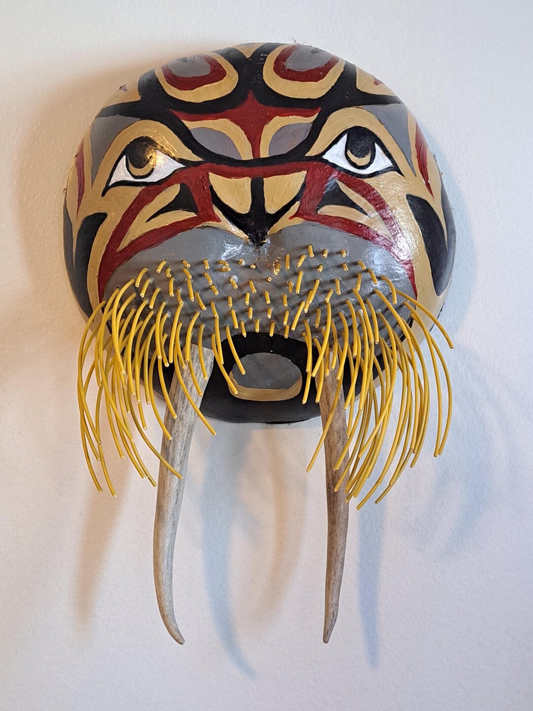 Gourd, Gourd Mask, Gourd Art, Northwest Coast Art, Walrus, by Jeff ...