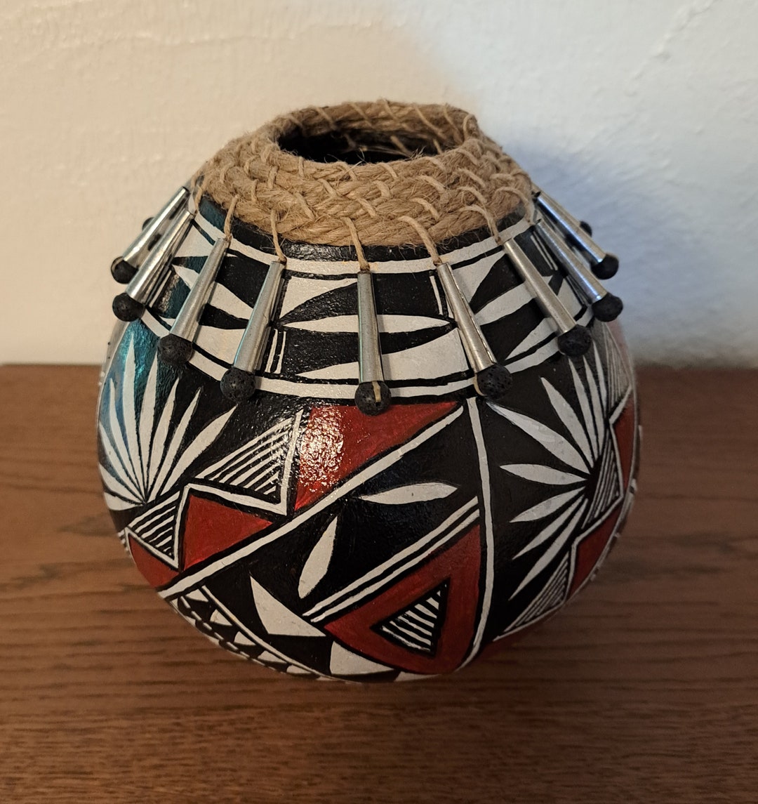 Gourd, Gourd Vessel, Decorated Gourd, Painted Gourd, Gourd Art ...