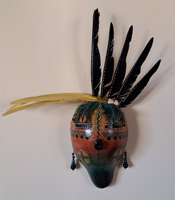 Native American Gourd Masks Mask Pin Stick Indian Stonington