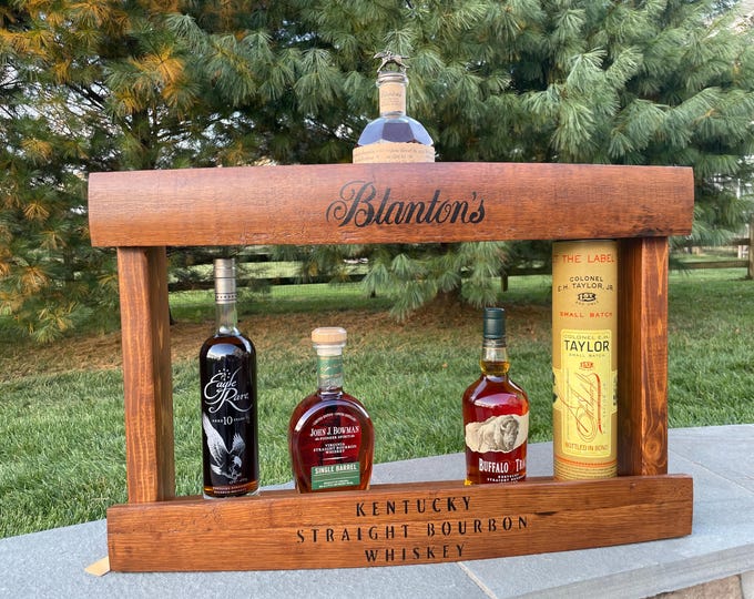 Blanton's Double Stamped Bourbon Shelf, Whiskey Stave Shelf, Bourbon ...