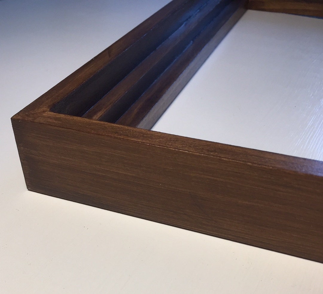 Antique Oak Stained Custom Wood Floating Frames 3/4 Deep Canvas, Canvas ...