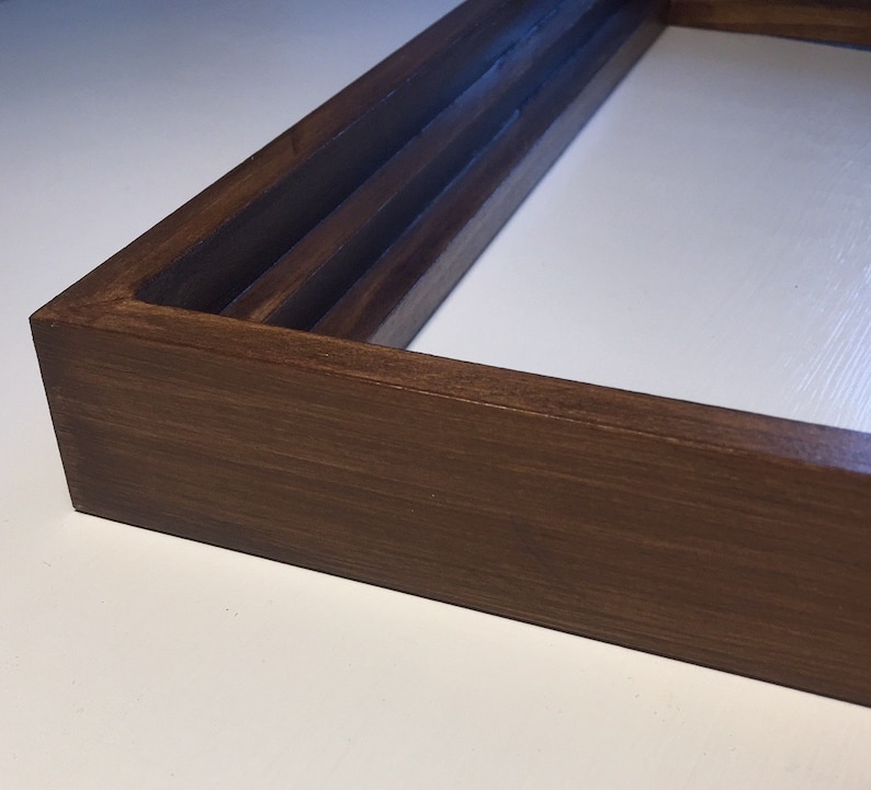 Antique Oak Stained Wood Floating Frame for Canvas Art - Etsy