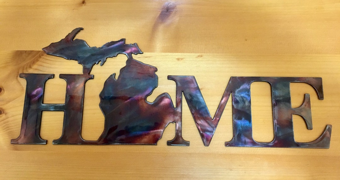 Metal Michigan Home Sign/metal Michigan Sign/michigan Home - Etsy