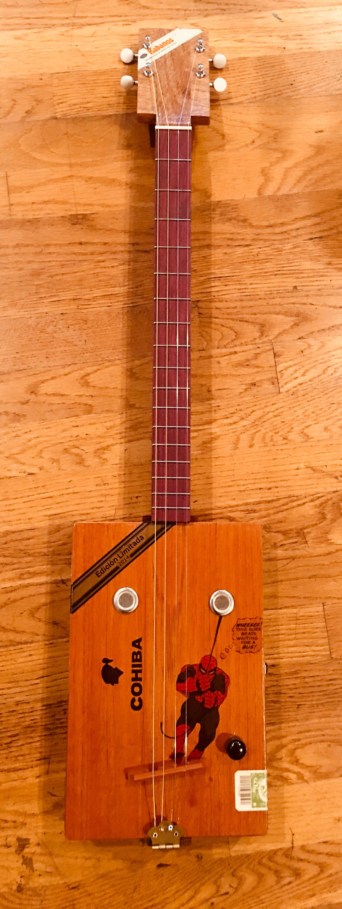 Cohiba “spider-man” Cigar Box Guitar - Acoustic/electric - Etsy