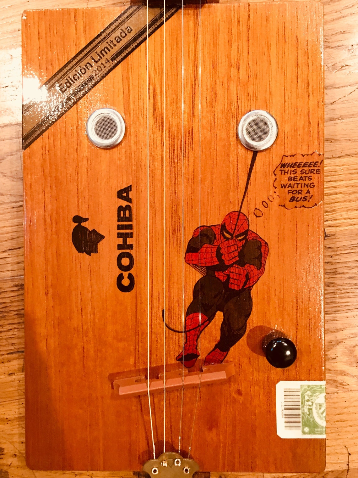 Cohiba “spider-man” Cigar Box Guitar - Acoustic/electric - Etsy