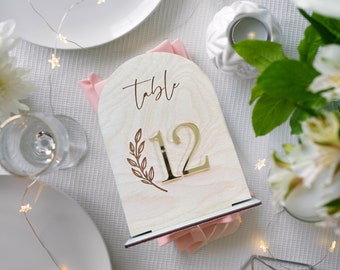 Table Numbers With Stands Wedding Table Numbers Arched Table Numbers ...
