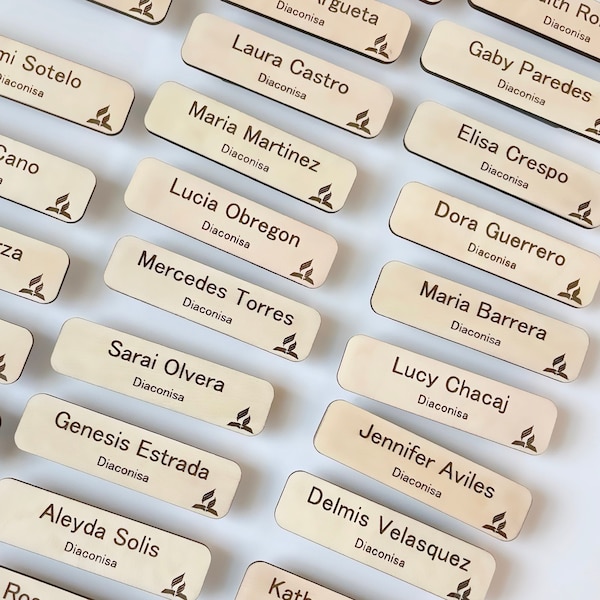 Custom Wood Name Badges - Etsy