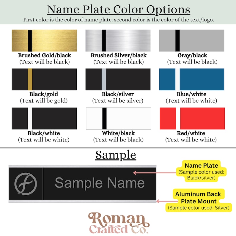 Personalized Office Name Plate With Logo, Custom Engraved Office Sign ...