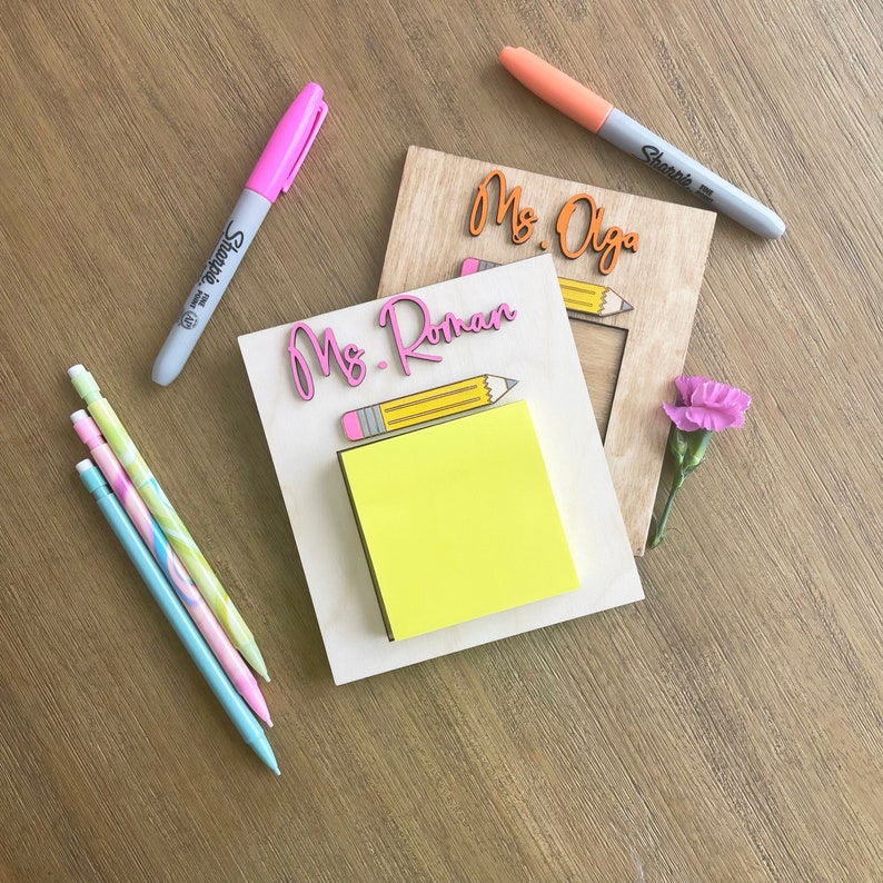 Personalized Sticky Notes Holder Post-it Notes Pad Sticky - Etsy