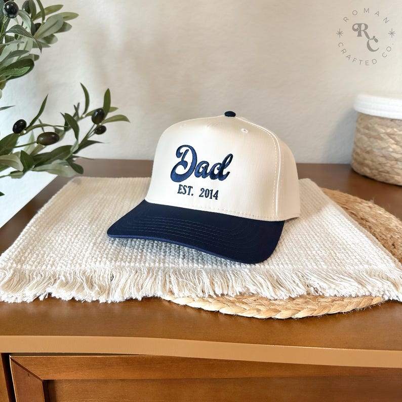Custom Dad Hat EST Year Embroidered, Personalized Dad Gift, New Dad ...