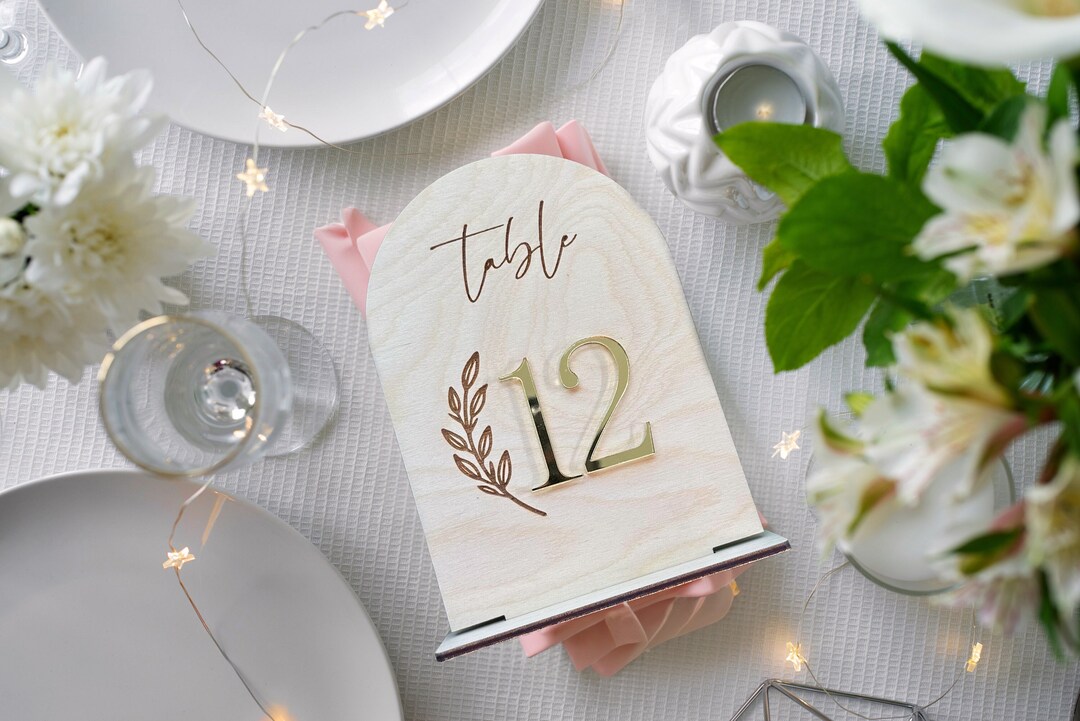 Table Numbers With Stands | Arched Table Sign | Wedding Table Numbers ...