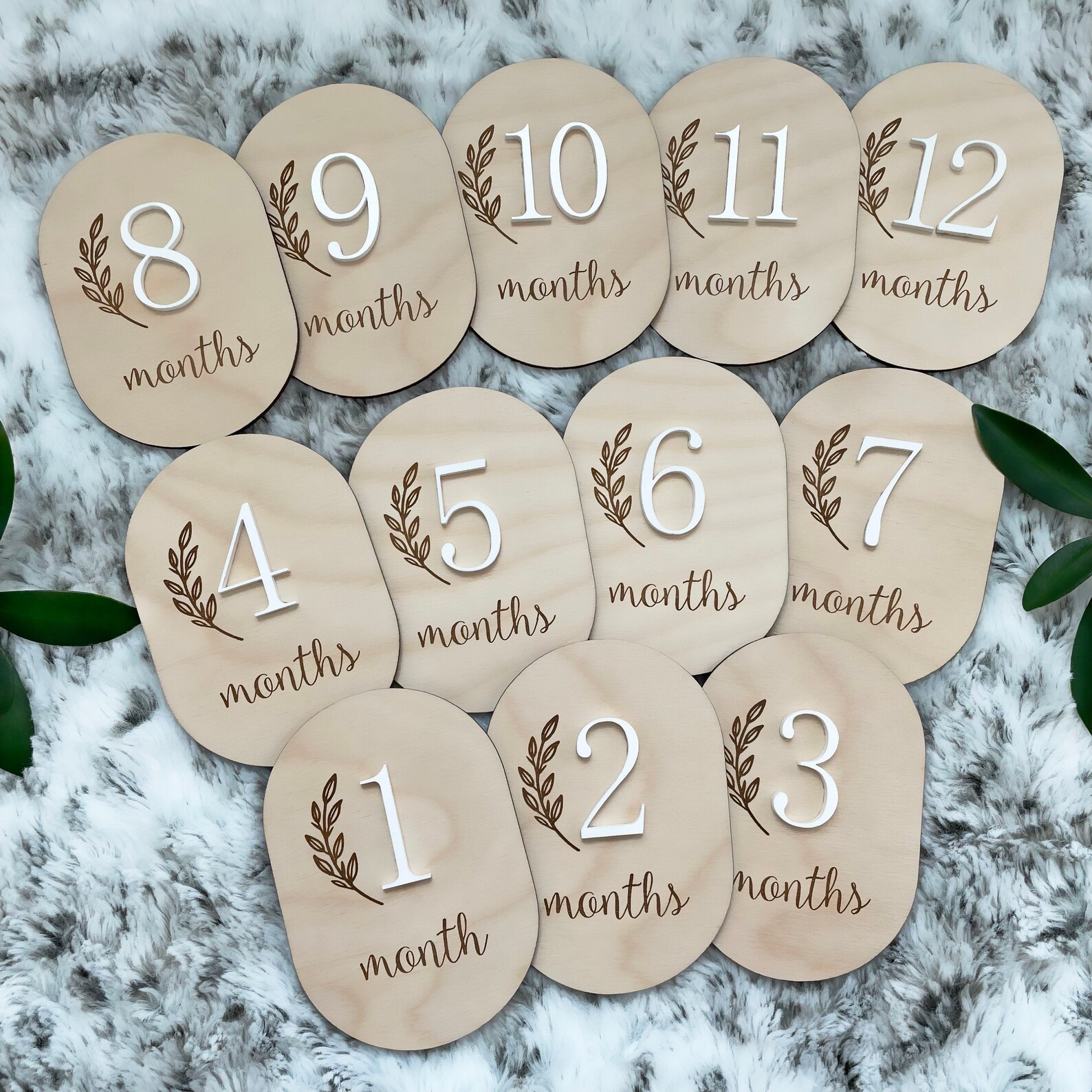 Baby Milestone Personalized Wood Disc Acrylic Custom Milestone | Etsy