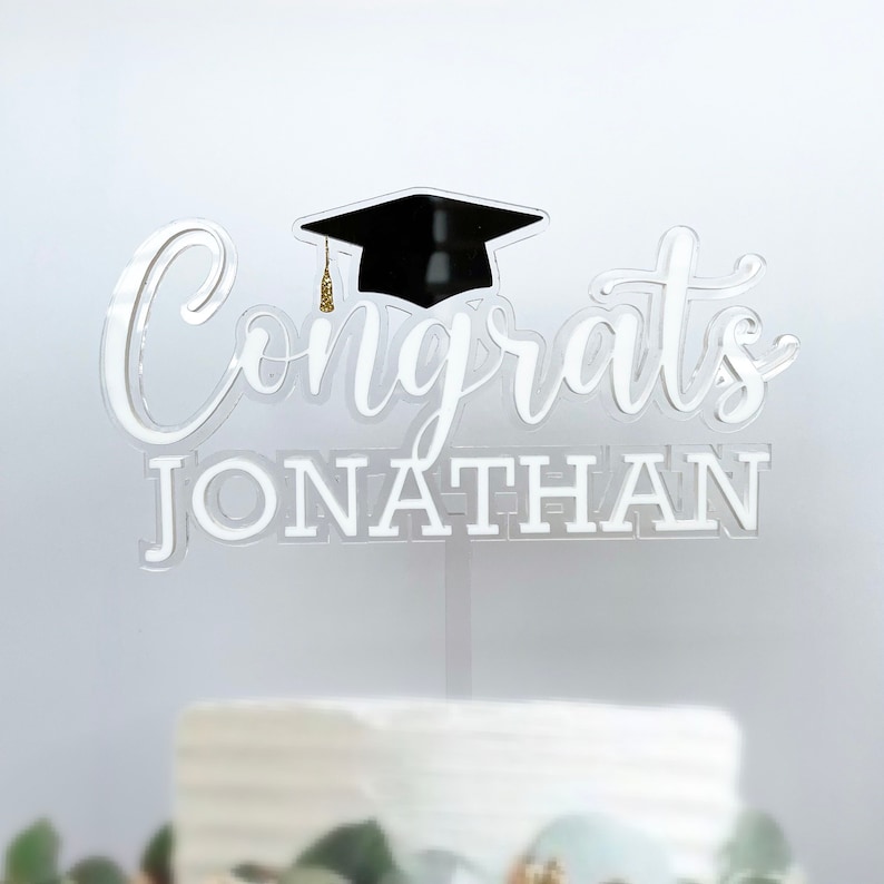 Personalized Graduation Cake Topper Congrats Grad Cake Decor | Etsy