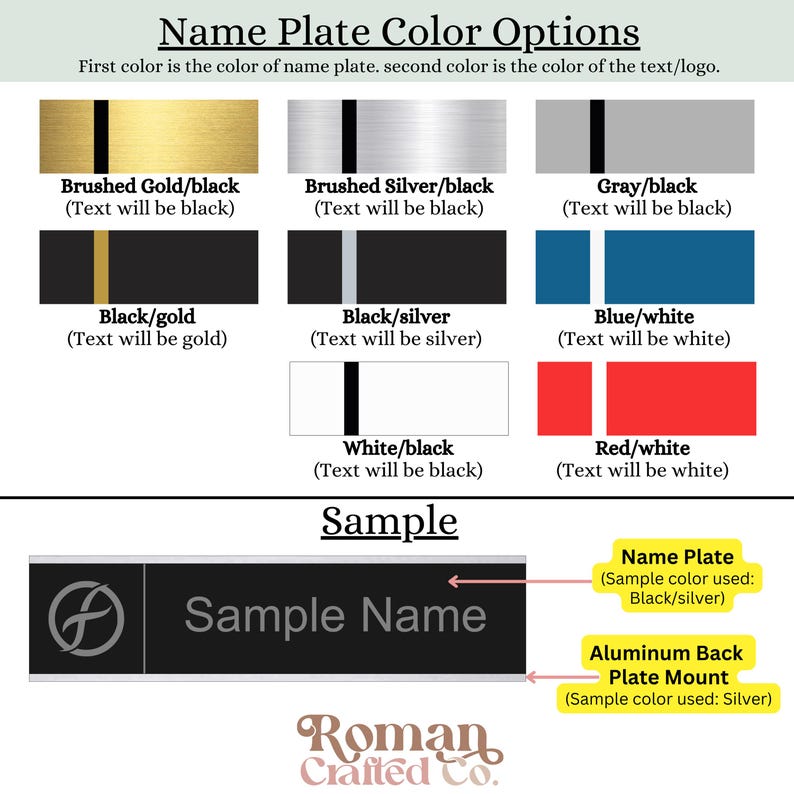 Personalized Office Name Plate With Logo, Custom Engraved Office Sign ...