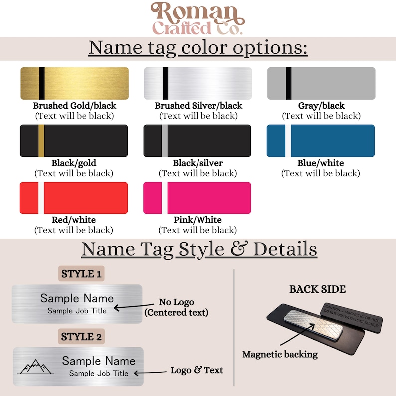 Custom Magnetic Name Tag Personalized Name Badge Engraved Plastic ...