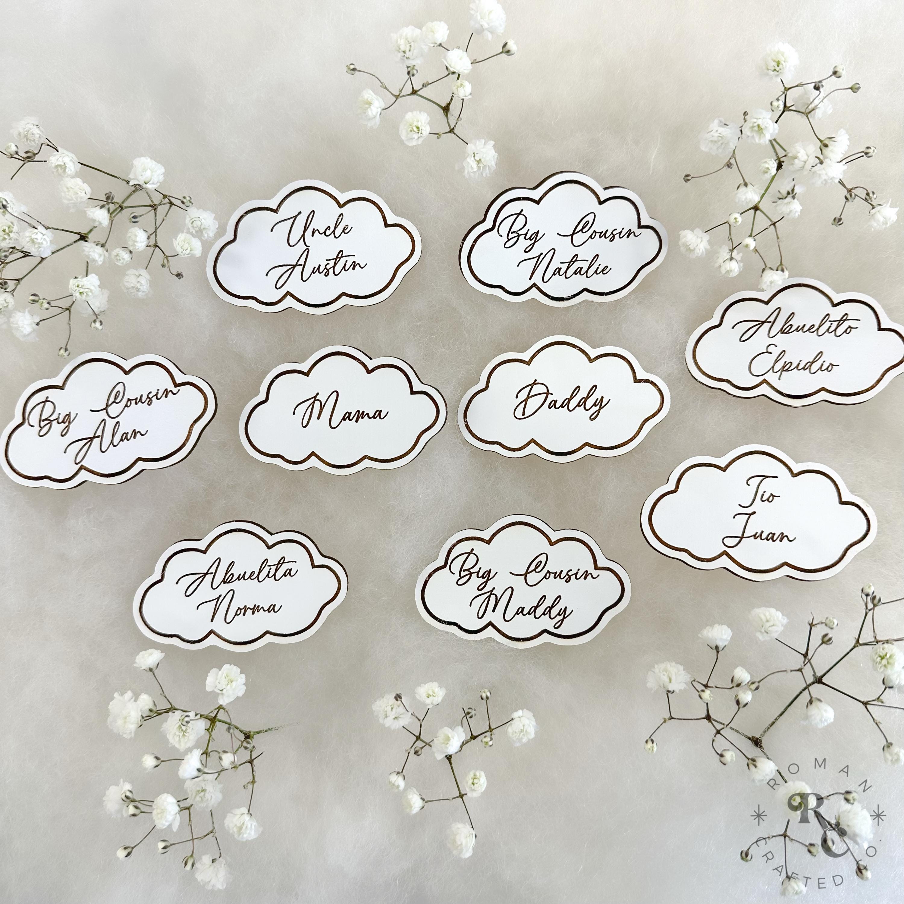 Personalized Cloud Theme Baby Shower Pins, Cloud Baby Shower Favors ...
